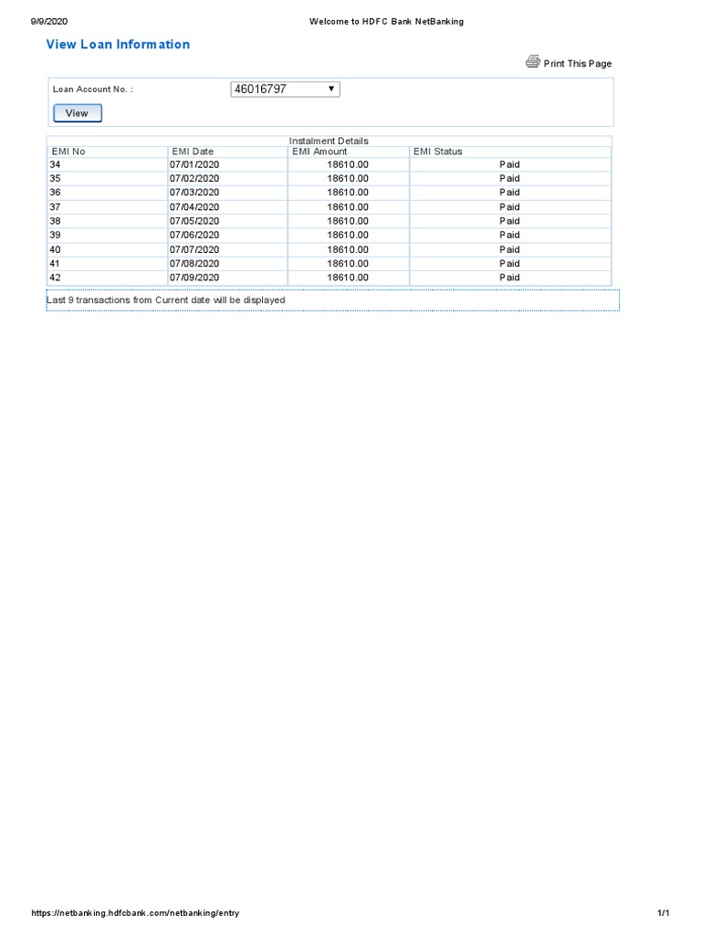 Welcome To HDFC Bank NetBanking | PDF