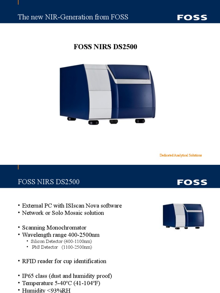 FOSS NIRS DS2500 Features & Specs | PDF | Infrared | Electromagnetic ...