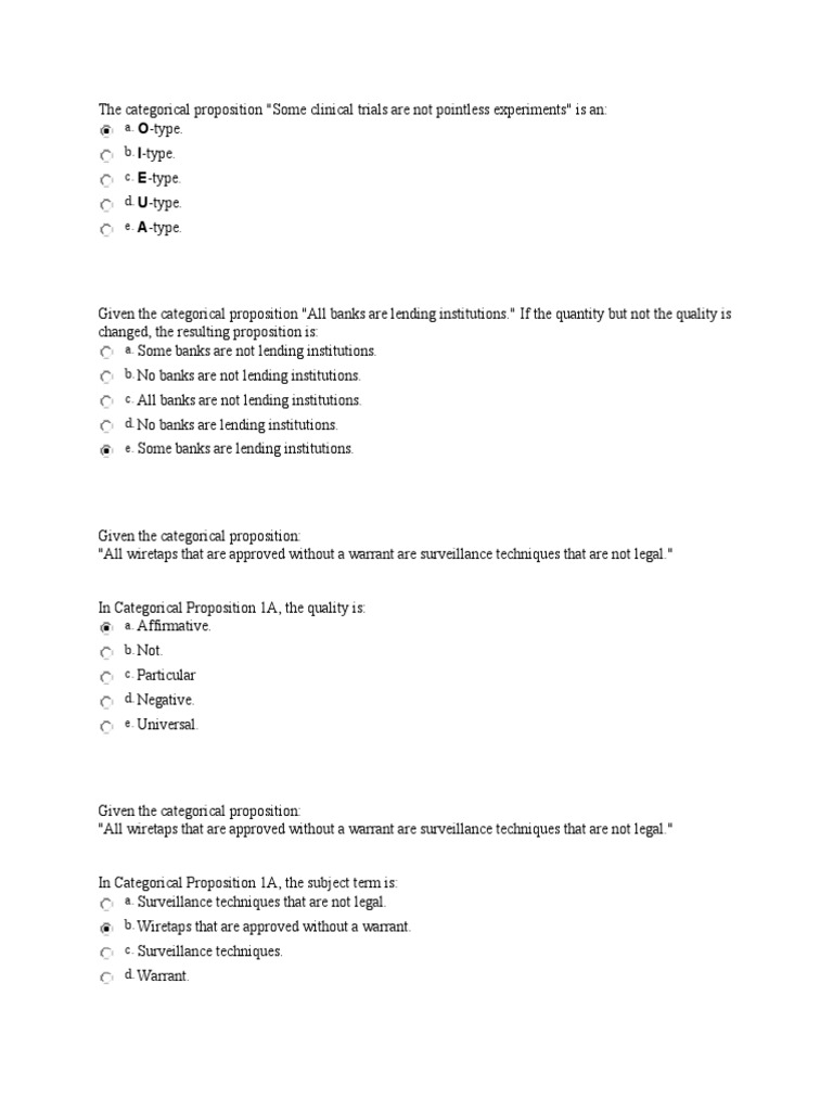 Categorical Proposition Types & Standard Form | PDF | Logic | Teaching ...