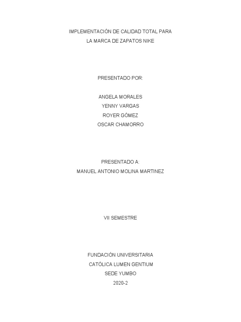 Calidad Total en Nike: Estrategias y Resultados | PDF | Lean ...