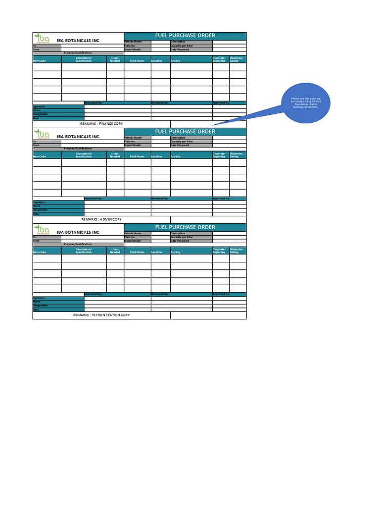 Fuel Purchase Order | PDF | Vehicles | Transport