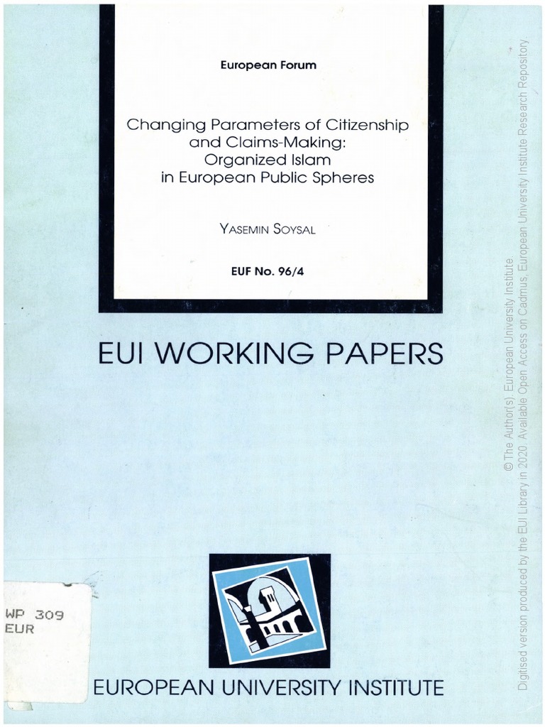 Eui Working Papers: European University Institute | PDF | Identity ...