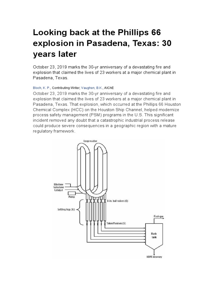 Looking Back at The Phillips 66 Explosion in Pasadena, Texas | PDF ...