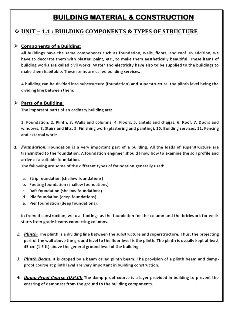 BMC - Building Components | Download Free PDF | Foundation (Engineering ...