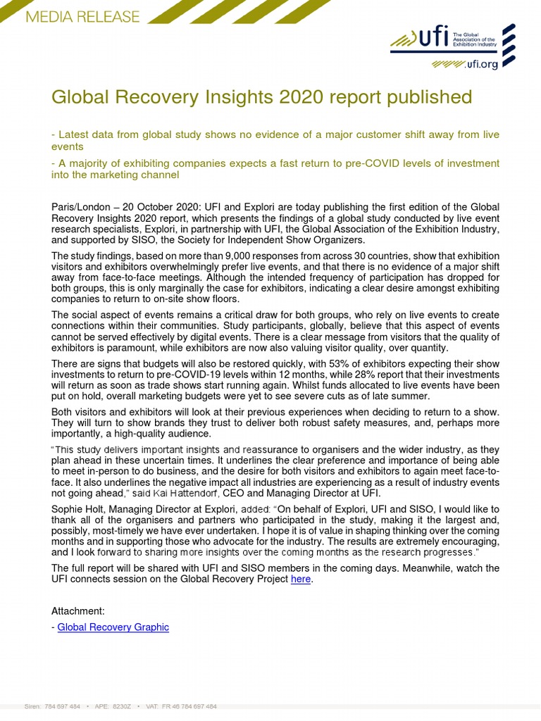 Global Recovery Insights 2020 Report Published | PDF | Marketing ...