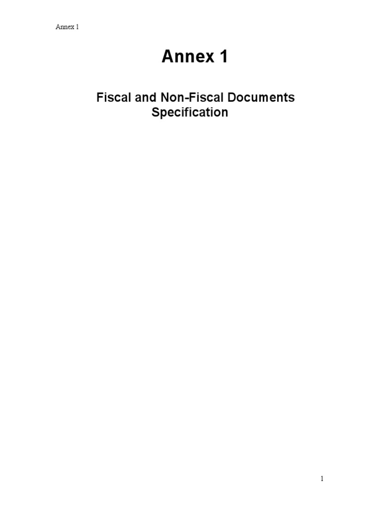 Fiscal Documents Annex 1 (FINAL) | PDF | Receipt | Payments