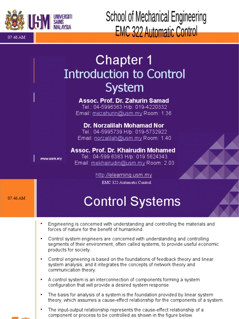 Chapter 1 Lecture 1 Introduction To Control System | PDF | Control ...