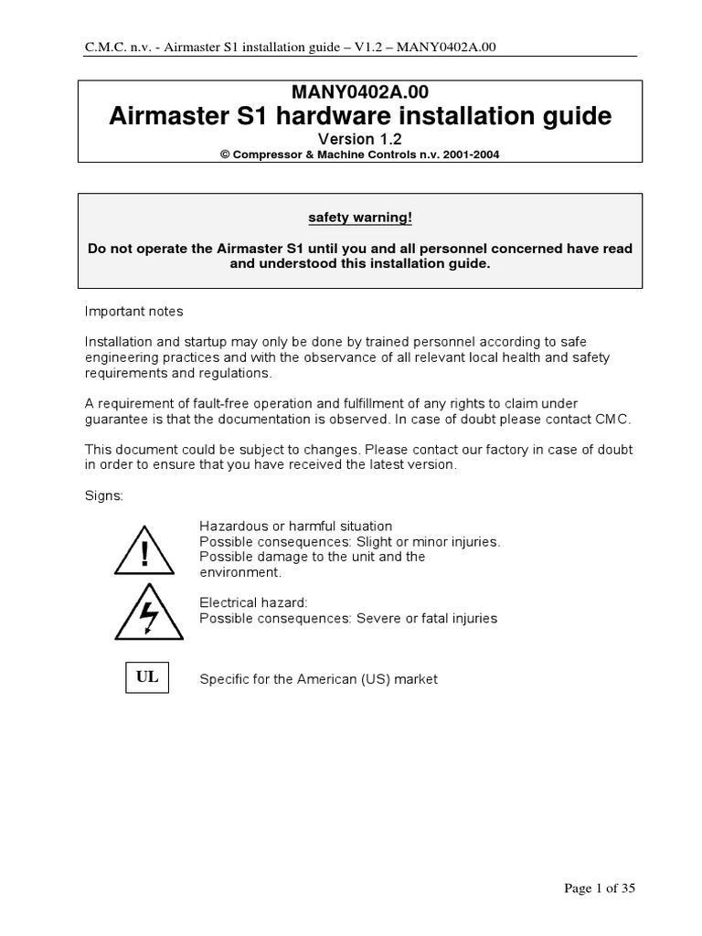 MANY0402A.GB - Airmaster S1 Installation Guide - (English) PDF | PDF ...