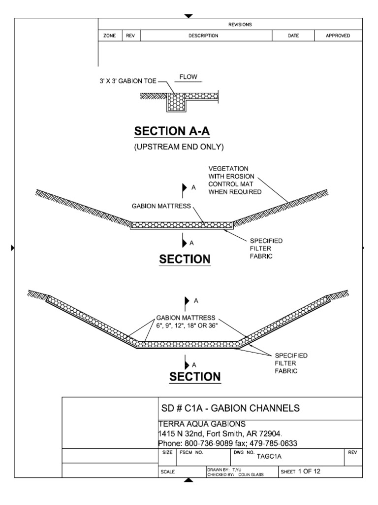 Terra Aqua Gabions - Channel Standard Details PDF | PDF