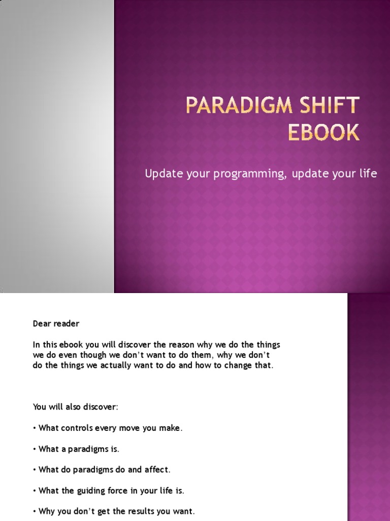 Paradigm Shift Ebook Bob Proctor PP | PDF | Idea | Thought