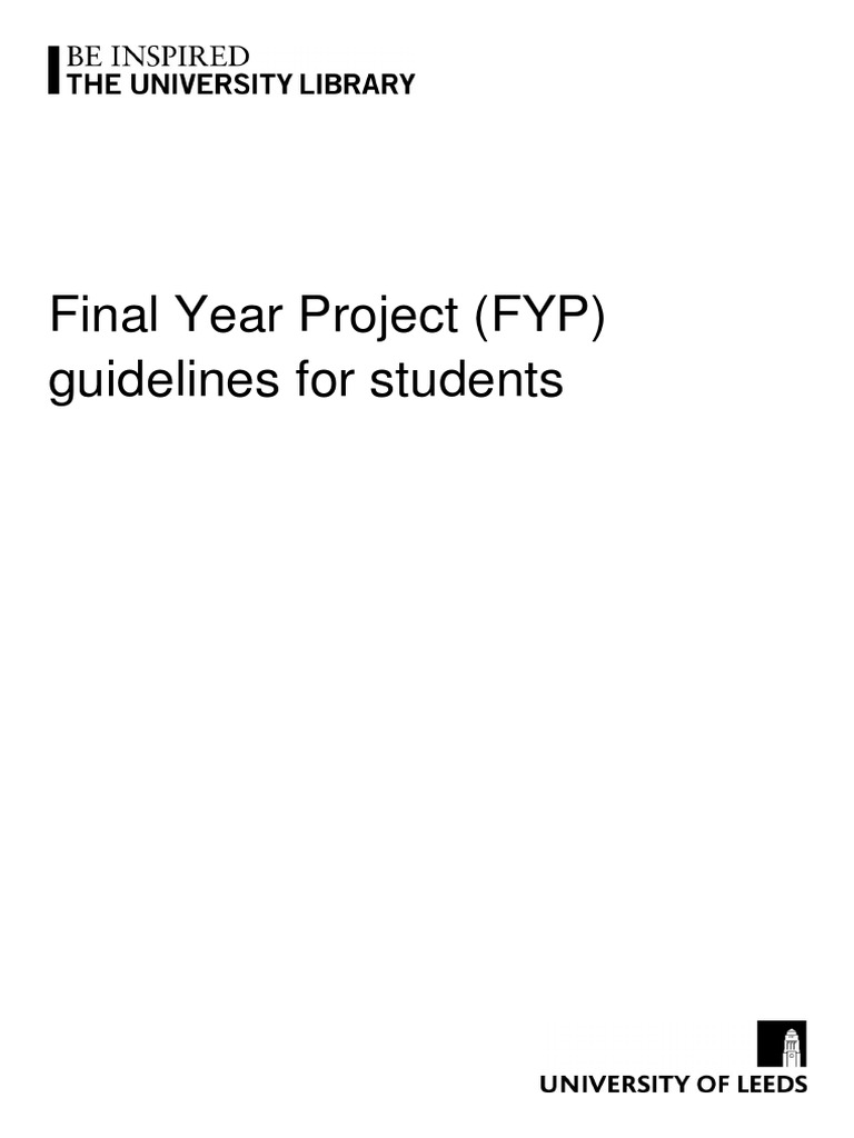 Final Year Project (FYP) Guidelines For Students | PDF | Thesis | Cognition