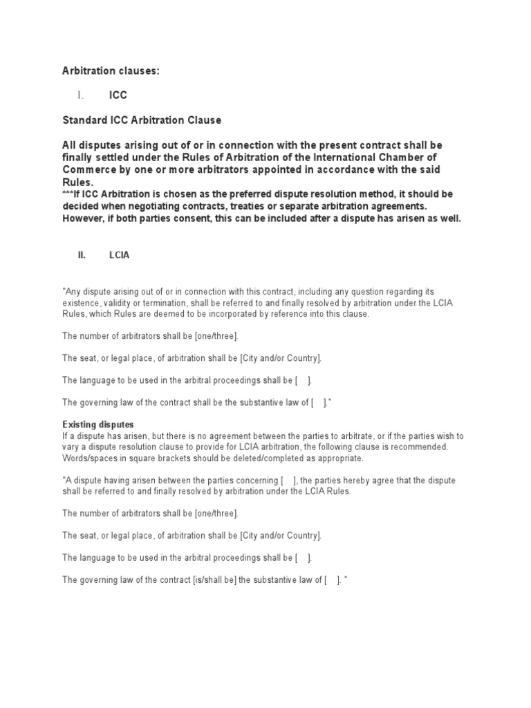 Sample Arbitration Clause | PDF | Arbitration | Arbitration Clause