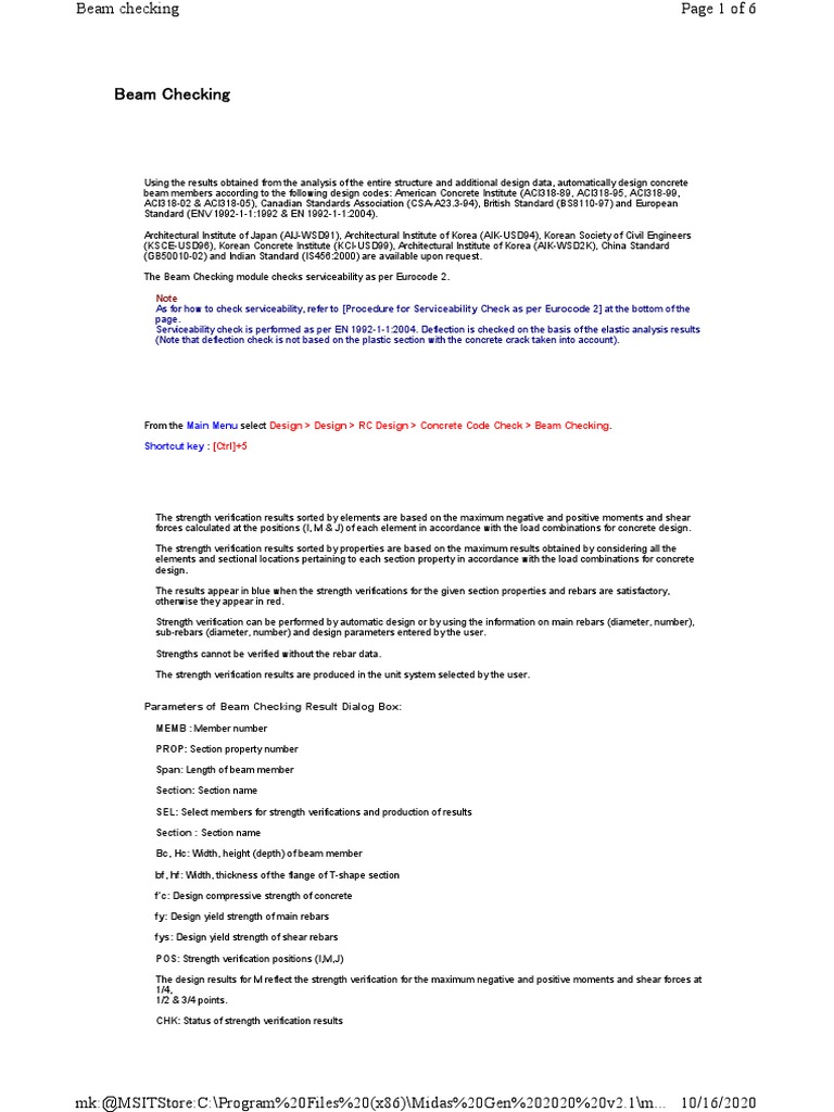 Beam checking strength verification results | PDF | Beam (Structure ...