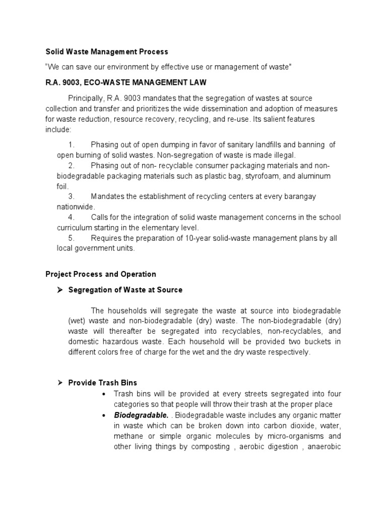 Solid Waste Management Guidelines | PDF | Biodegradation | Landfill