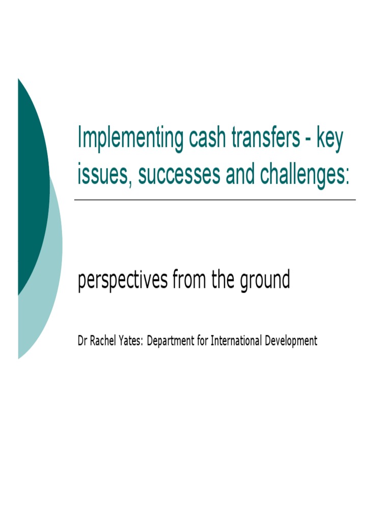 Implementing Cash Transfers - Key Issues, Successes and Challenges ...