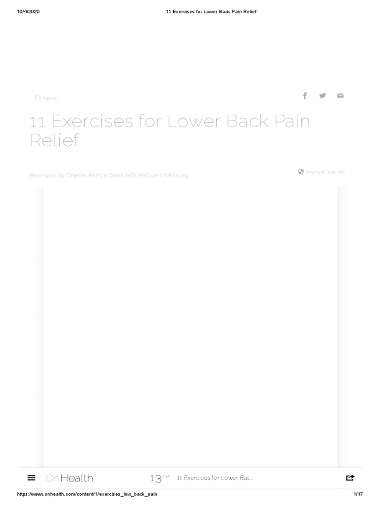 11 Exercises For Lower Back Pain Relief | PDF | Weight Training | Pilates