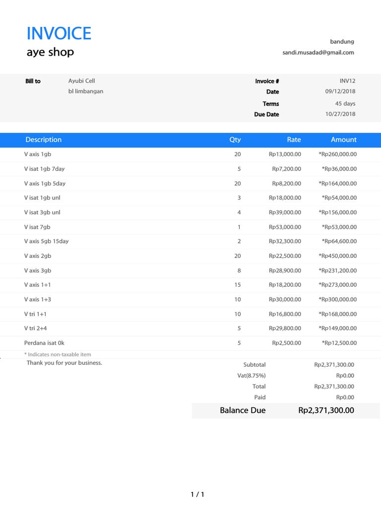 Invoice INV12-1 | PDF