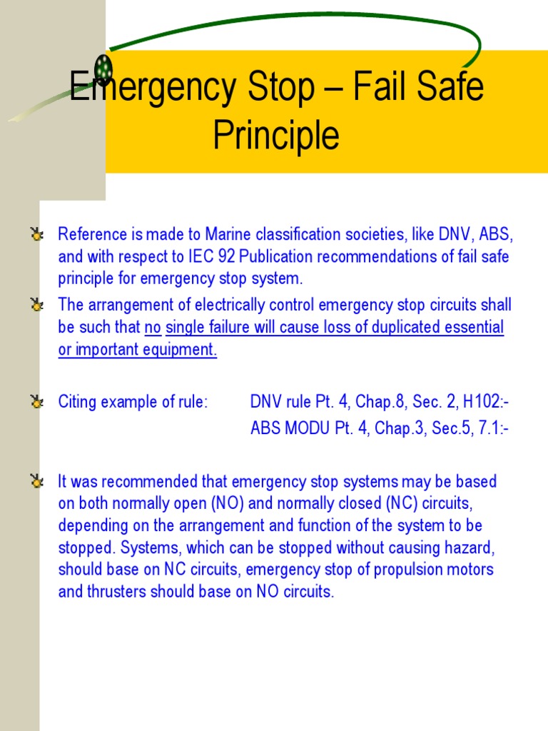 Emergency Stop-Fail Safe Principle | PDF | Science & Mathematics ...