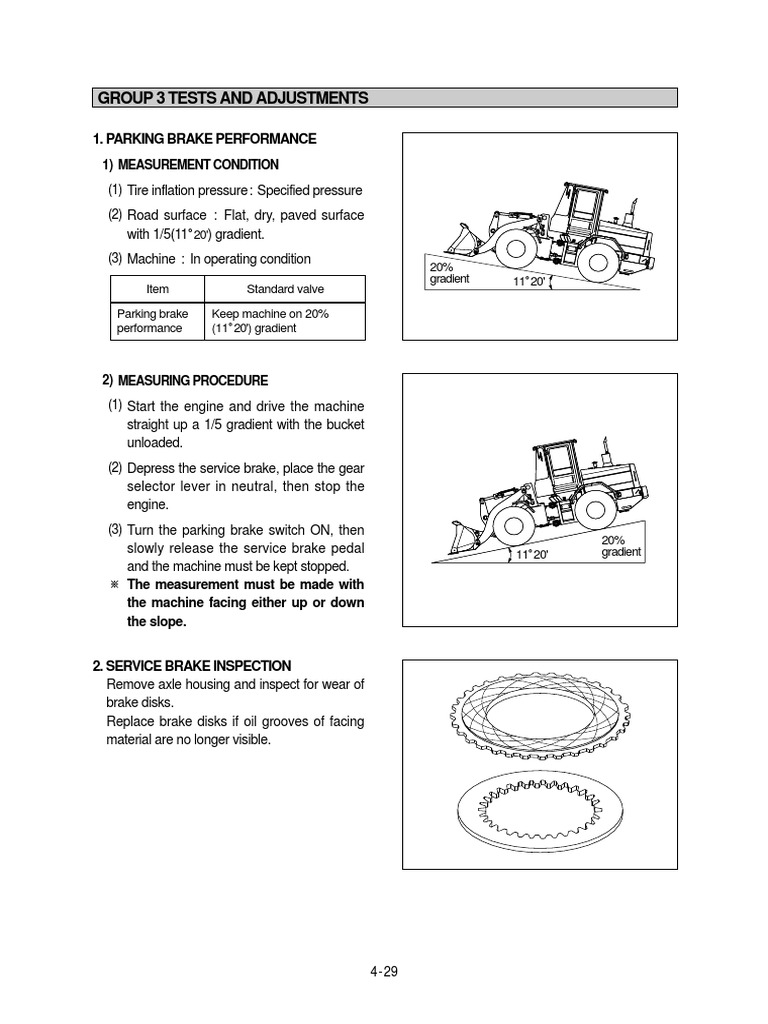 Group 3 Tests and Adjustments: 1. Parking Brake Performance | Download ...