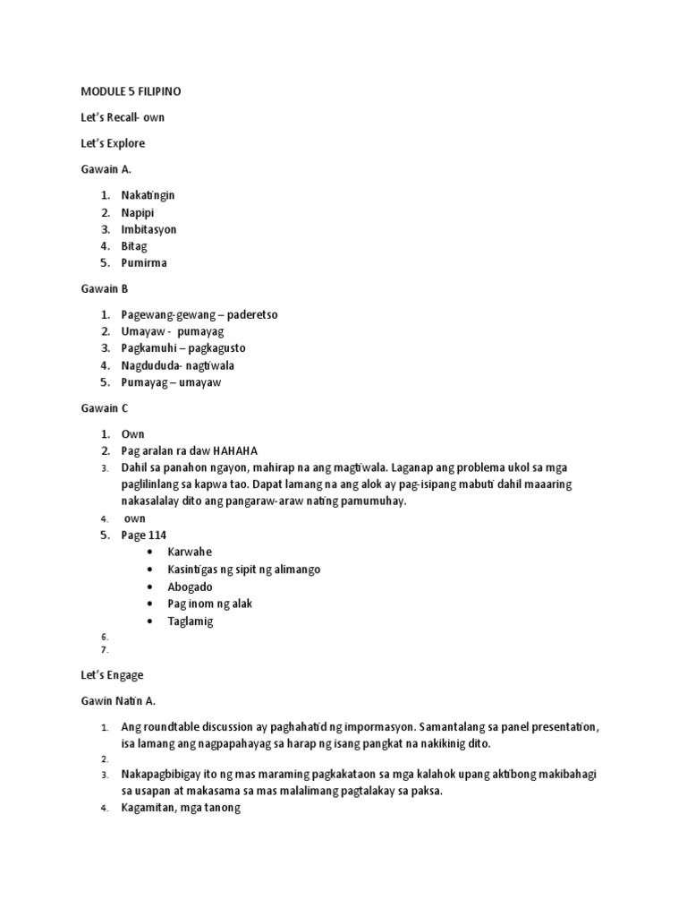 Module 5 Filipino | PDF