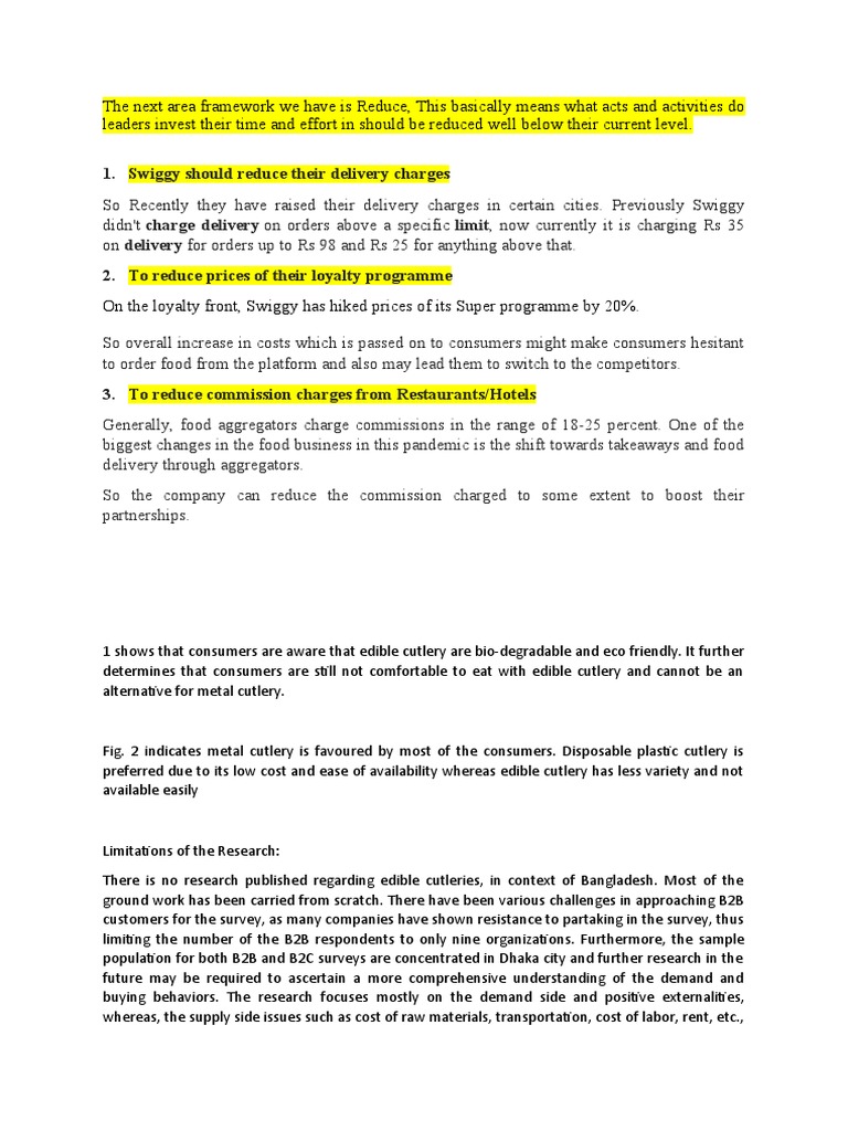 Swiggy Should Reduce Their Delivery Charges | PDF | Cutlery | Foods