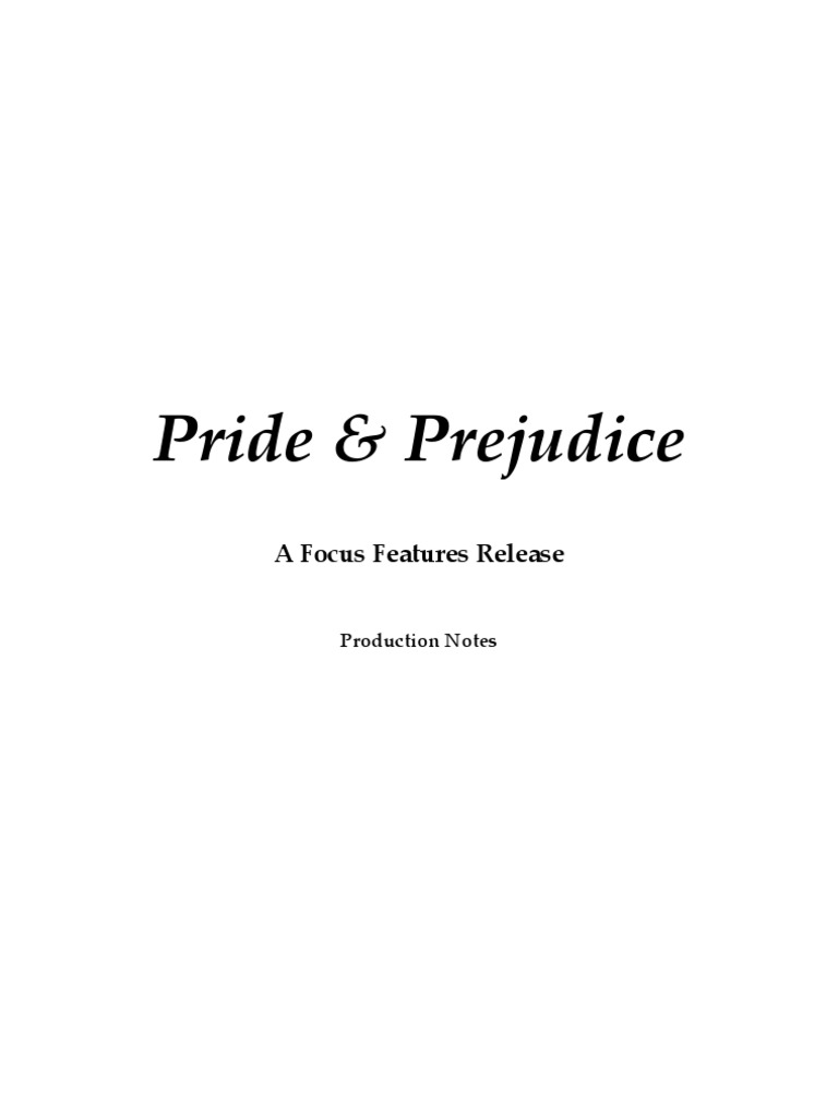 Pride and Prejudice Notes | PDF | Pride And Prejudice