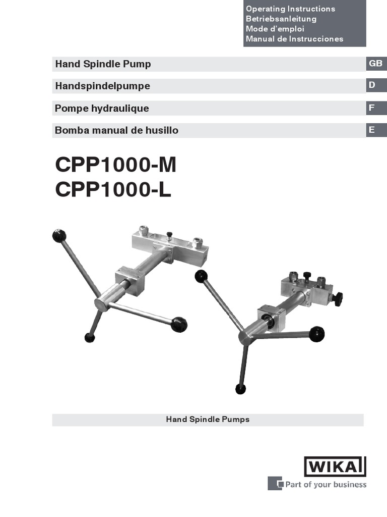 CPP1000 M L Manual | PDF | Pump | Valve