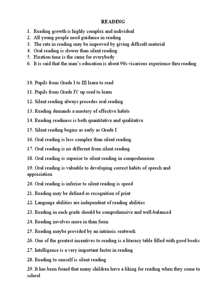 Principles of Teaching - READING | Download Free PDF | Reading ...