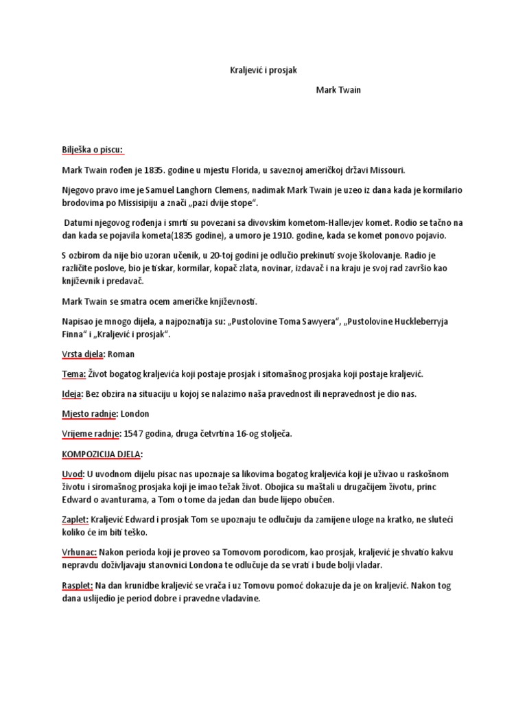 Kraljević I Prosjak | PDF