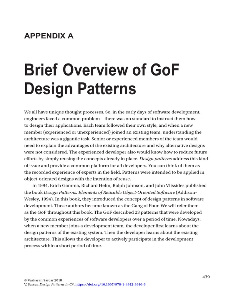 Brief Overview Of Gof Design Patterns Appendix A Pdf Software Design Pattern Inheritance
