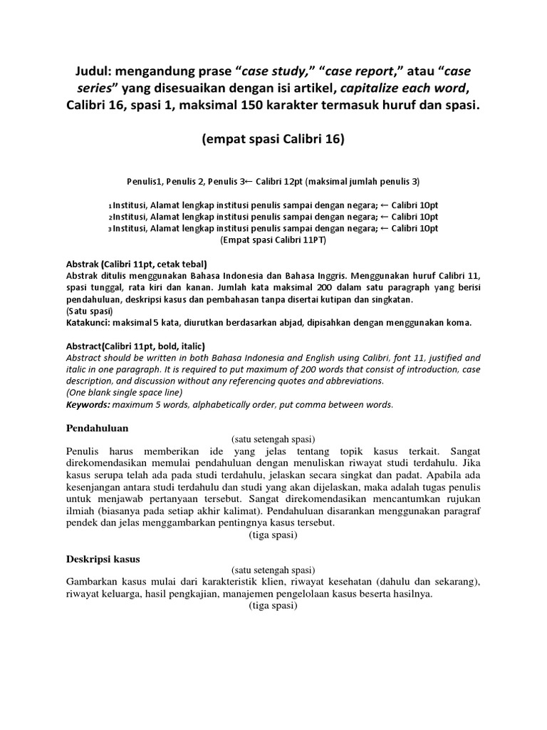 Template Studi Kasus | PDF