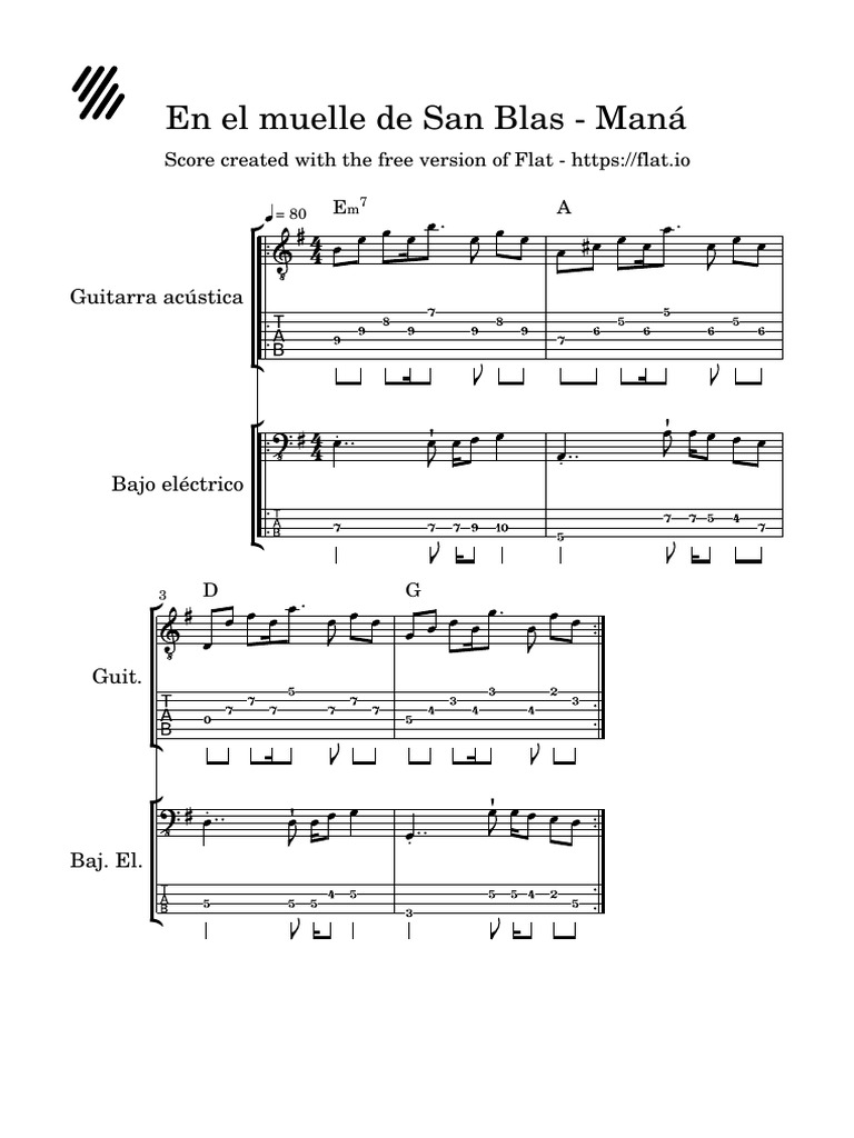 En El Muelle de San Blas - Maná PDF | PDF