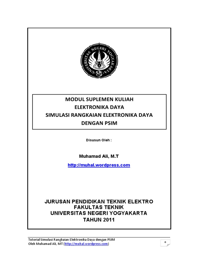 Tutorial Simulasi Rangkaian Elektronika Daya Dengan PSIM PDF | PDF