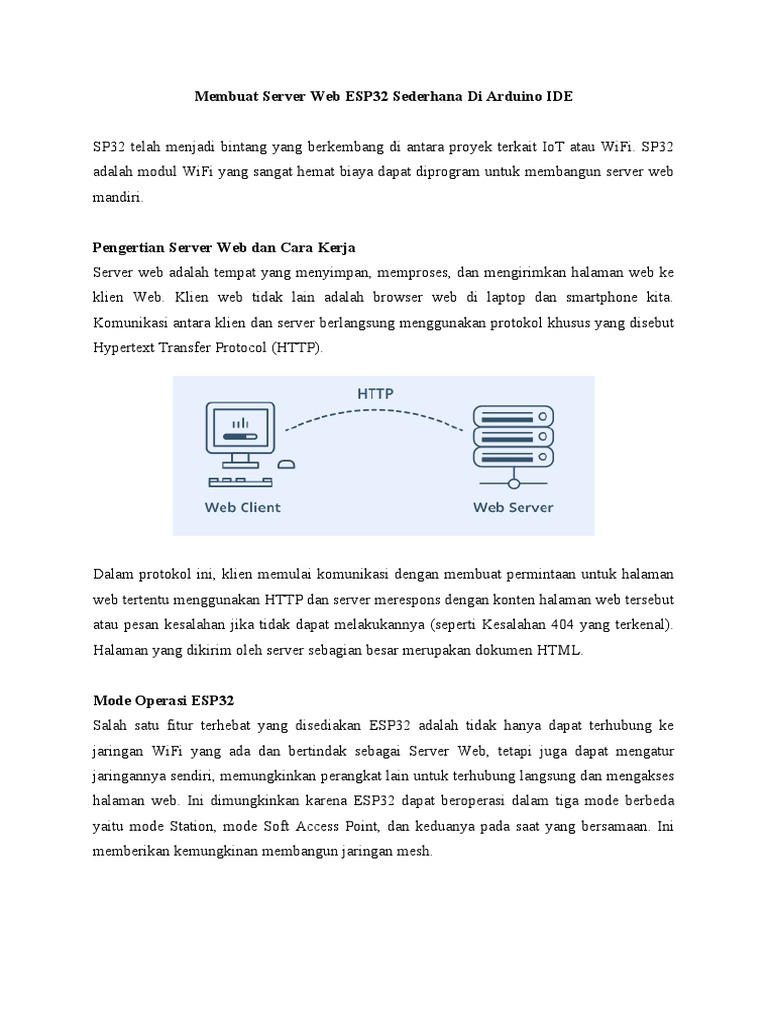 Membuat Server Web ESP32 Sederhana Di Arduino IDE | PDF
