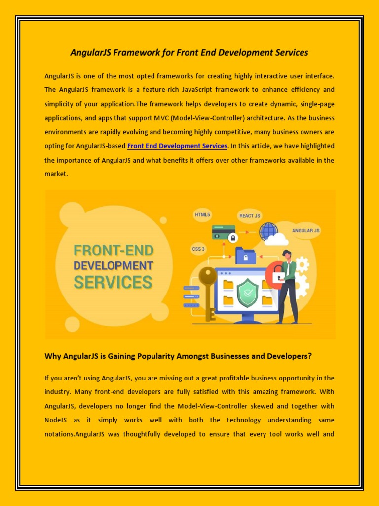 AngularJs Framework For Front and Development Services | PDF | Angular Js | Web Application
