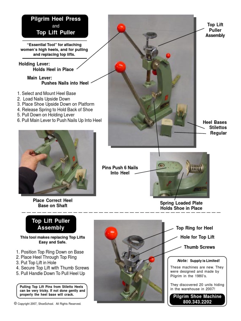 Pilgrim Heel Press ShoeSchool | PDF | Shoe | Machines