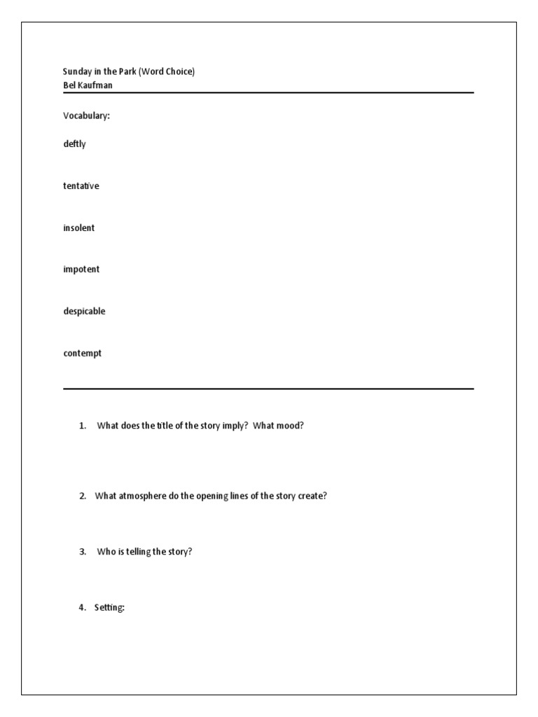 Sunday in The Park | PDF