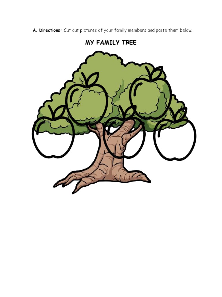 My Family Tree: A. Directions: Cut Out Pictures of Your Family Members ...