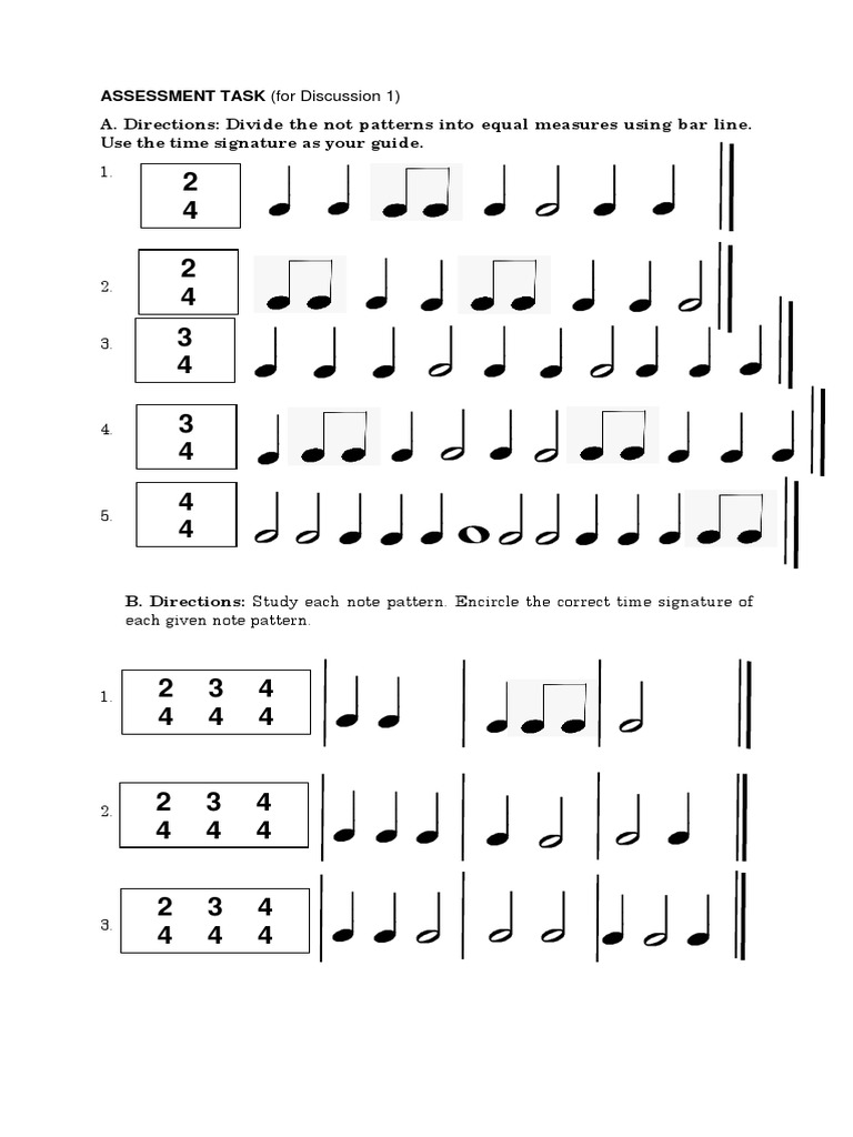 Divide rhythms and identify time signatures | PDF