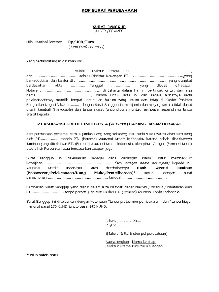 Surat Sanggup KBG | PDF