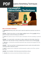 A F O R E S T: Persuasive Techniques Handout | PDF | Mnemonic | Question
