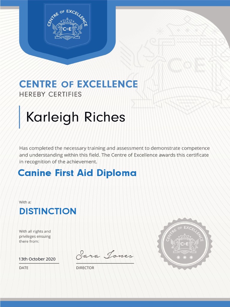 Canine First Aid Diploma | PDF