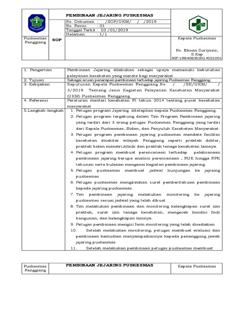 Sop Jejaring Fix | PDF