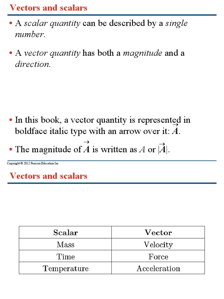 Number. Direction.: A Scalar Quantity Can Be Described by A Single A Vector Quantity Has Both A ...