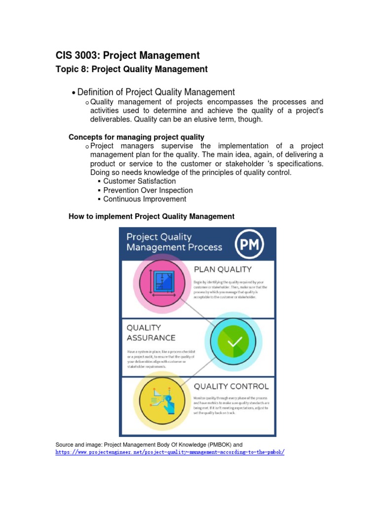 Topic 8 Project Quality Management | PDF | Project Management | Quality ...