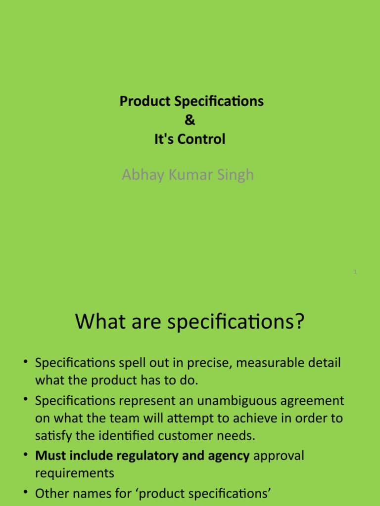 Product Specification Wrinting | PDF | Specification (Technical Standard)