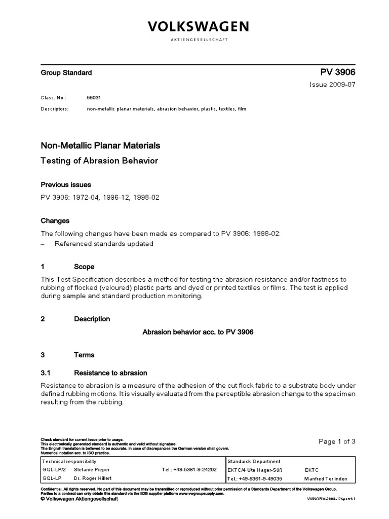 PV 3906 en | PDF | Wear | Textiles
