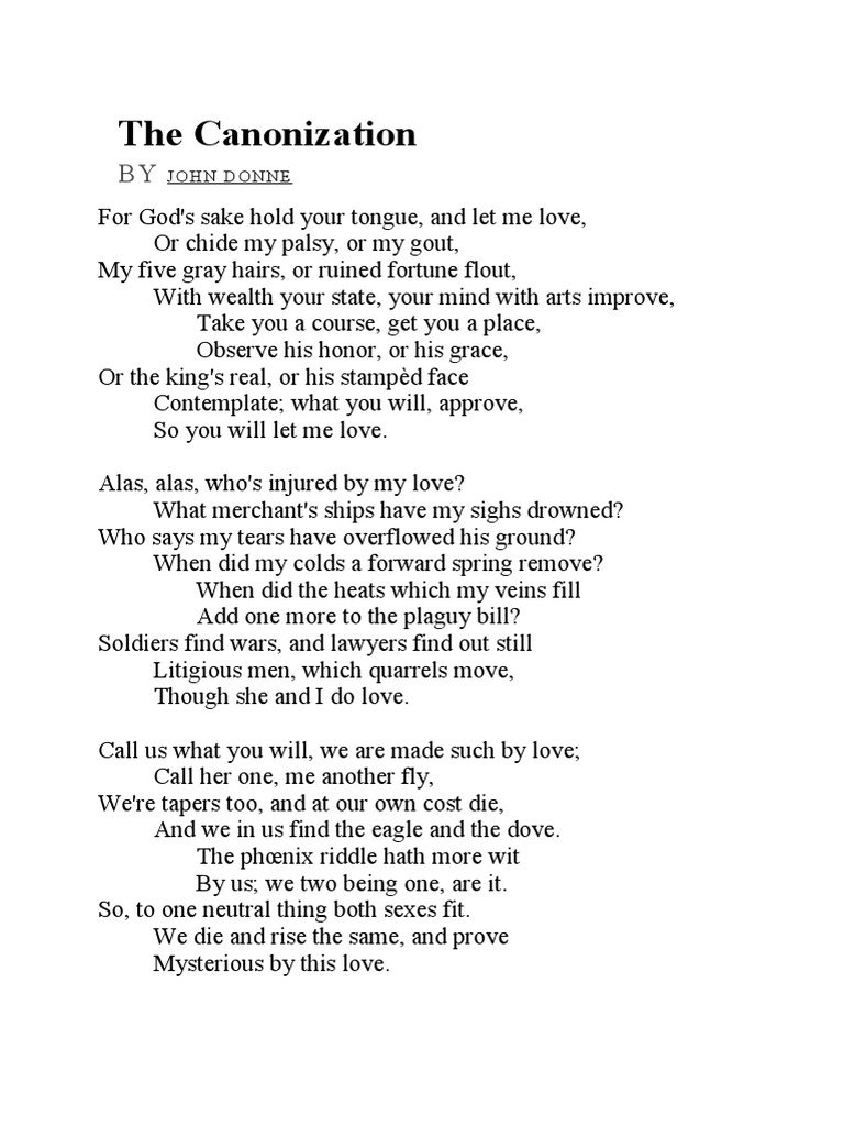 The Canonization: John Donne | PDF