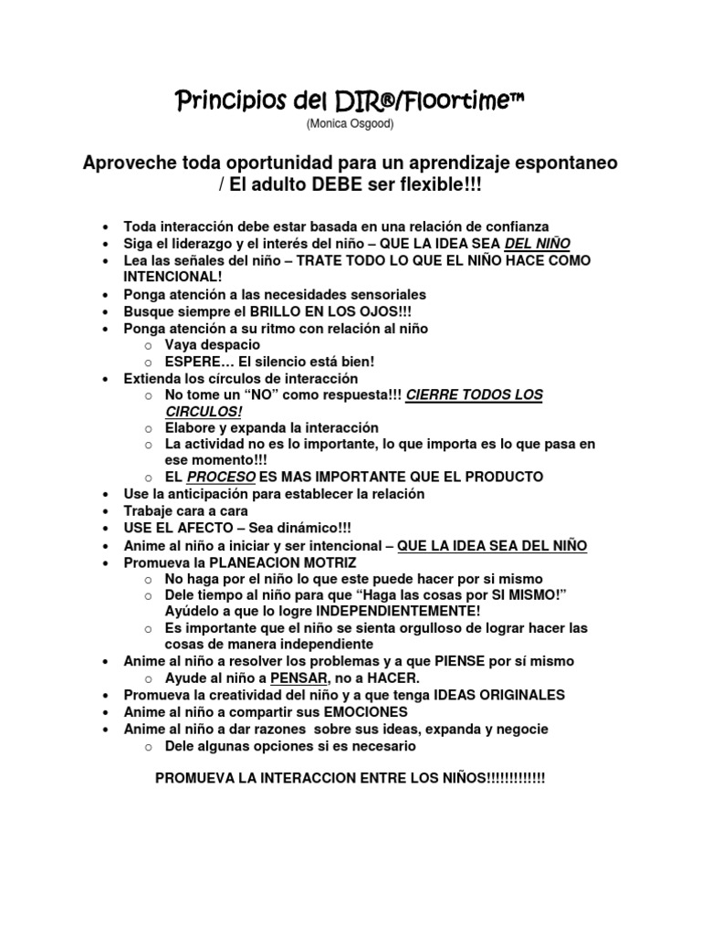 Principios Del DIR-Floortime | PDF