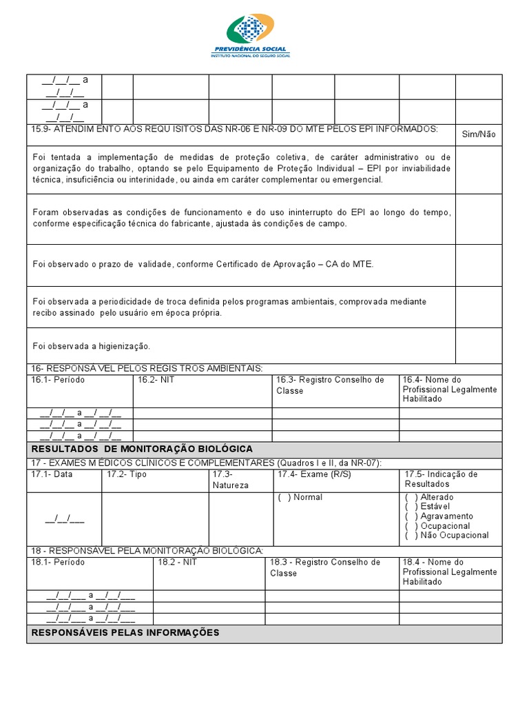 Modelo de PPP | PDF | Bem-estar | Médico